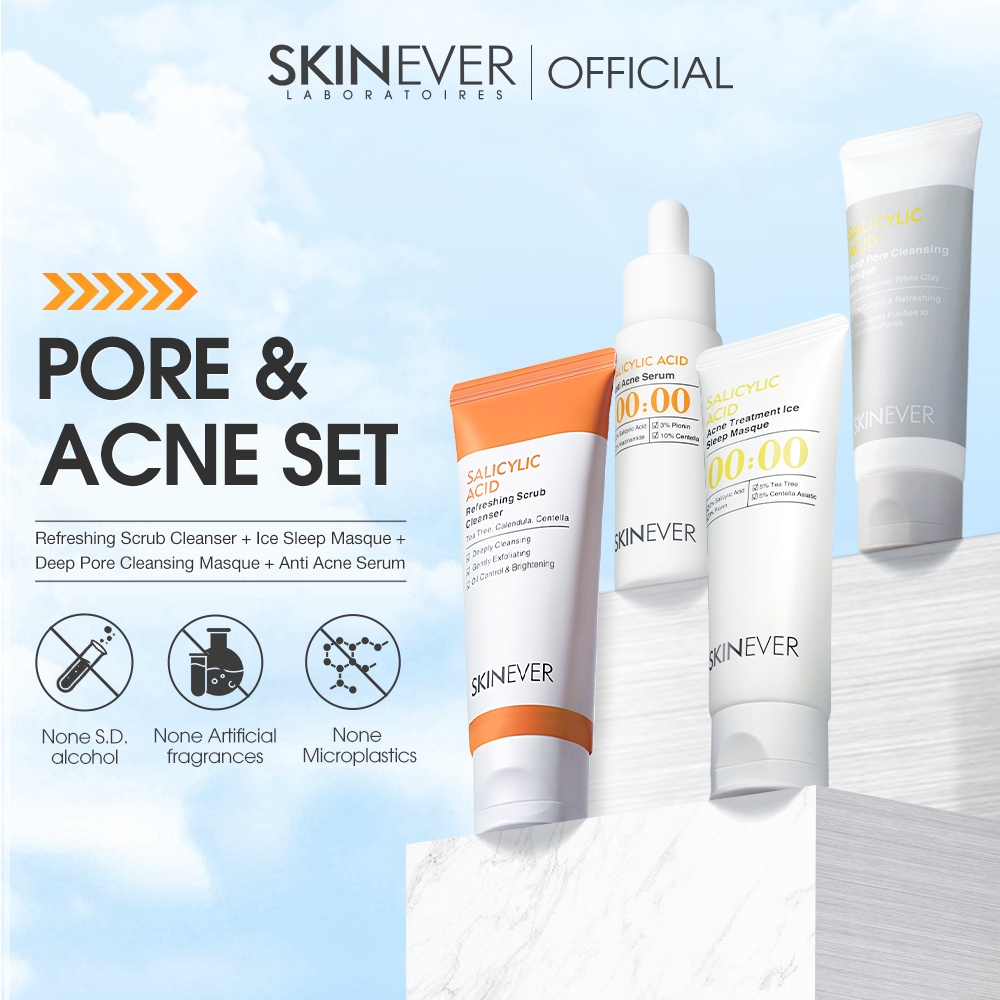 SKINEVER Salicylic Acid 4Pcs Set Acne Treatment Masque Oil control ...