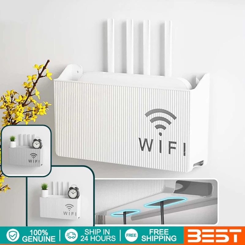Wifi Shelf Set Top Box Rack Wall-Mounted TV Router Bracket Storage Box ...