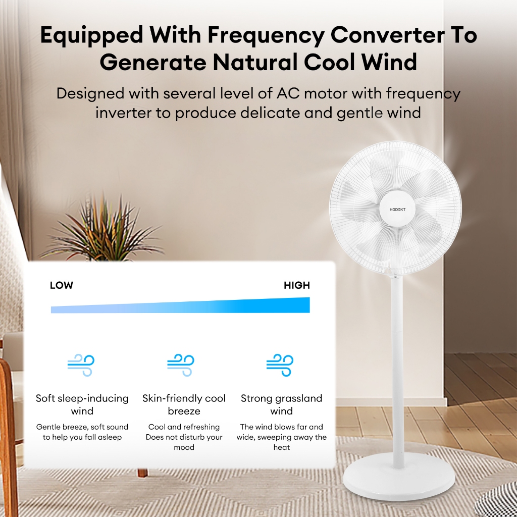 HODEKT Electric Fan Remote Control Stand Fan Vertical Floor Fan Color ...