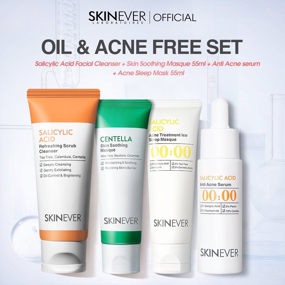 SKINEVER Oil&Acne Free Set Salicylic Acid Acne Treatment Ice Sleep ...