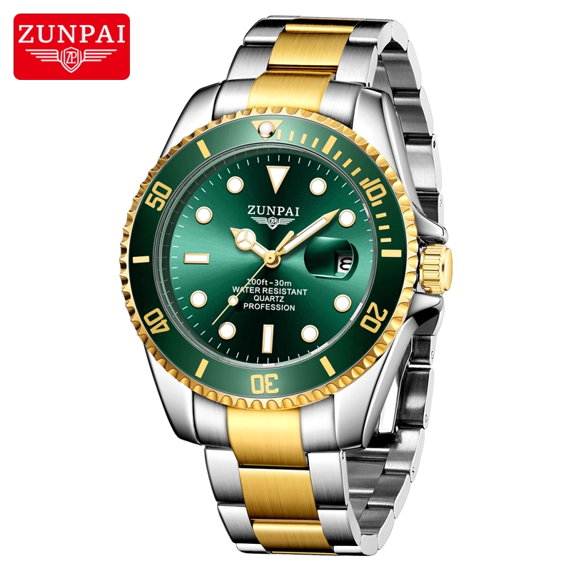 ZUNPAI Watch for Men Original Waterproof Stainless Steel Unisilver/Gold ...