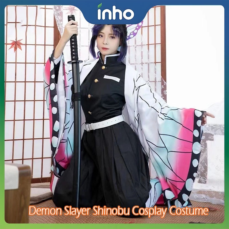 Japanese Anime Demon Slayer Kochou Shinobu Cosplay Costume For Kids ...