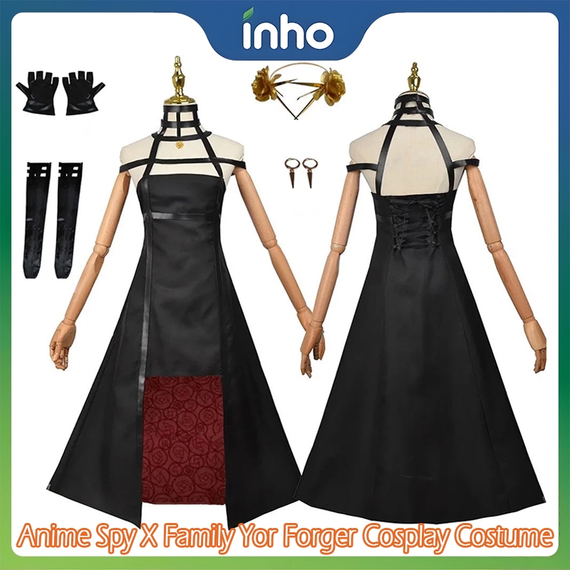 Anime Spy X Family Yor Forger Cosplay Costume Killer Gothic Halter ...