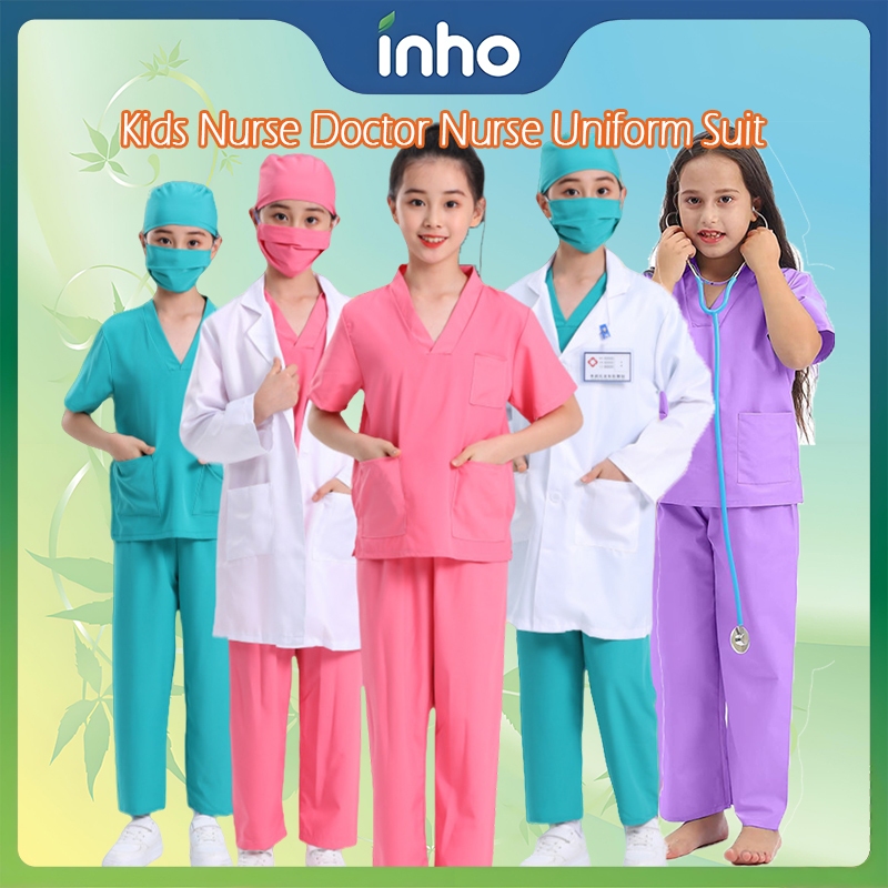 Kids Surgeon Doctor Nurse uniform Suit Boys Girls Halloween Cosplay ...