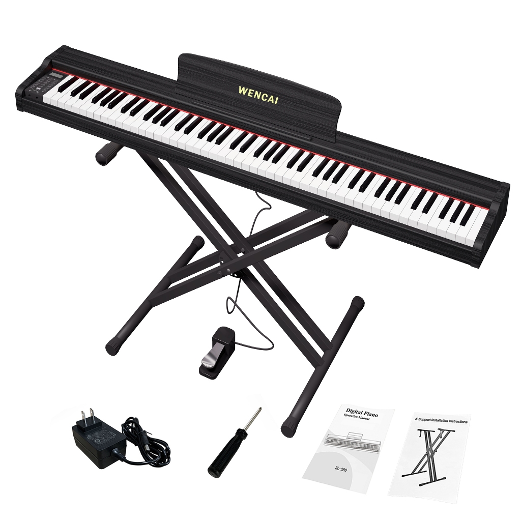 WENCAI Digital Piano With Stand 88 Keys Professional Wood Smart ...