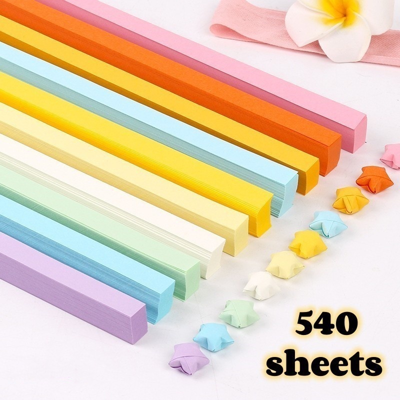 Super Colorful Star Origami Strips Gradient Colors Lucky Stars Five ...