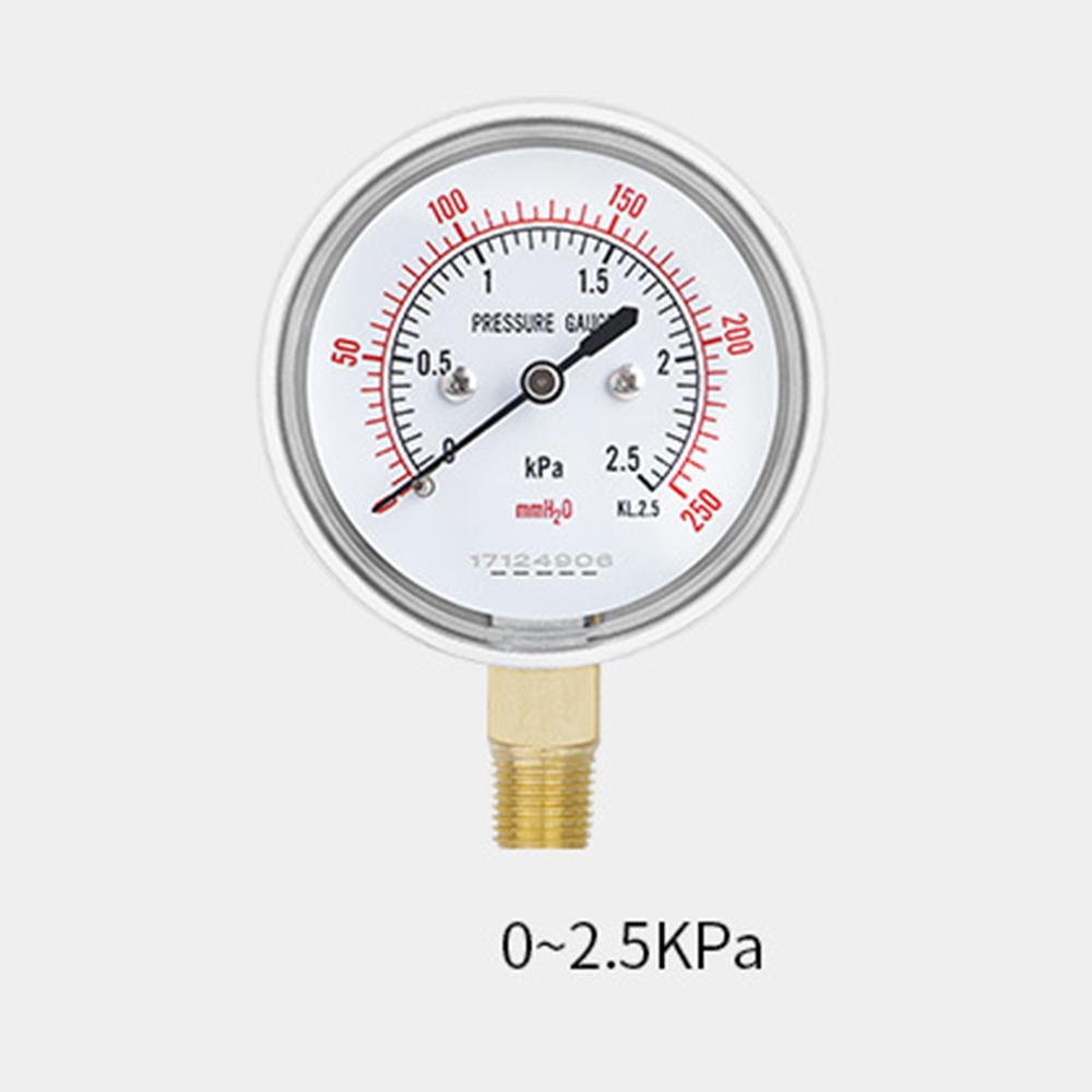 YE-60 Diaphragm Pressure Gauge Pointer Vacuum Stainless Steel Housing Micro Pressure Gauge ...