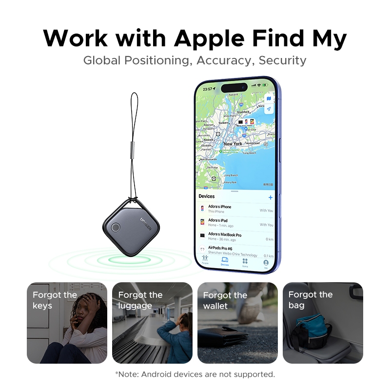 UGREEN Smart Tag Smart Locator Anti Lost Bluetooth5.0 Finder Airtag ...