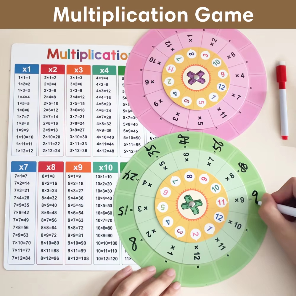 Montessori 1-12 Multiplication Training Spinner Game, Self-check Math ...