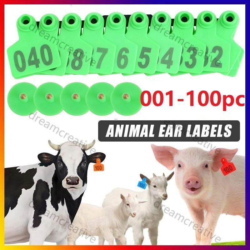 Livestock Animal Ear Tag Applicator Plier with Number 001-100 Ear Tags ...