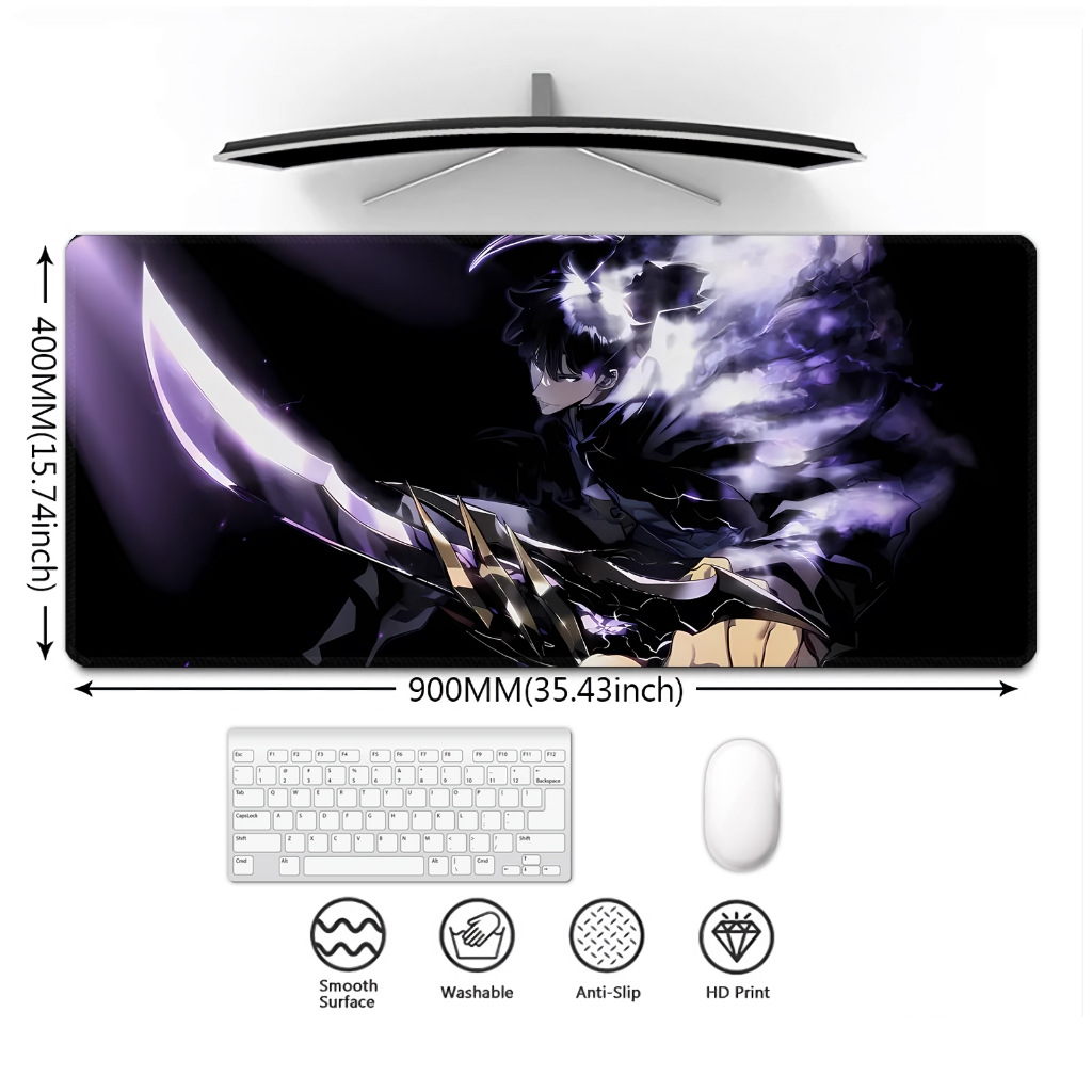 Mouse Pad Gaming Desk Mat Solo Leveling Sung Jin-woo Waterproof Anti ...