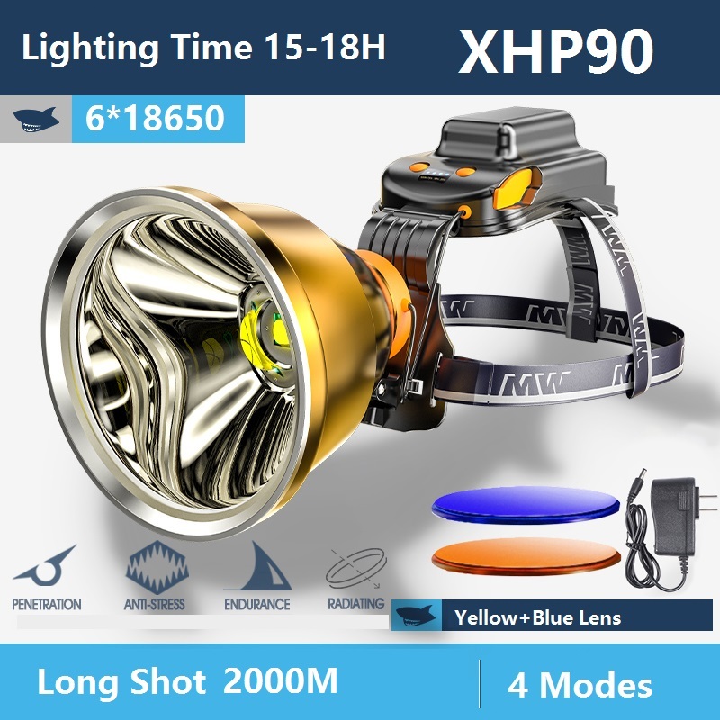 Smiling Shark Original Headlight Flashlight Led P90 Powerful Super ...