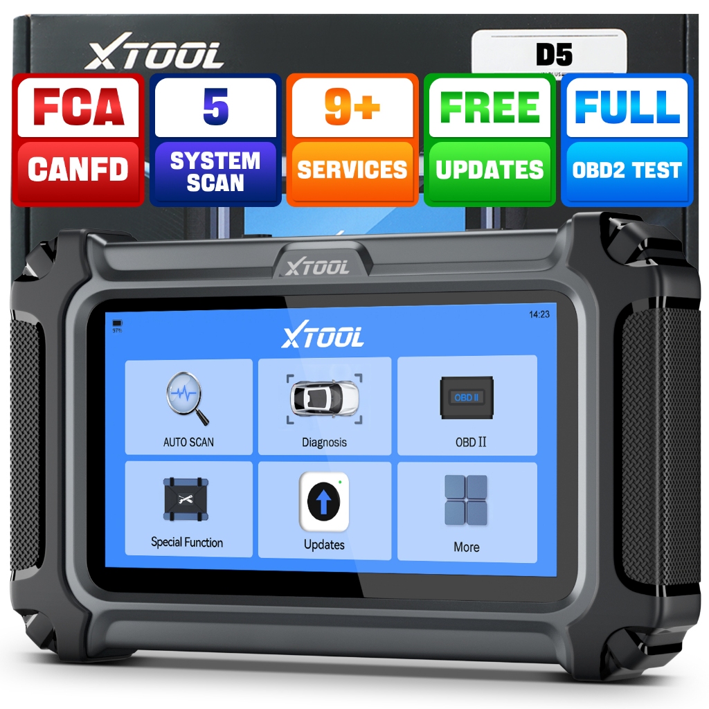 XTOOL D5 Car Diagnostic Tools Gearbox ABS EPB Airbag Engine 5 System ...