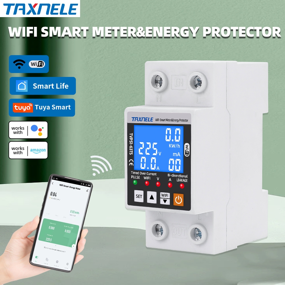 TUYA WiFi Smart Voltage Protector Timed Over Current Circuit Breaker ...