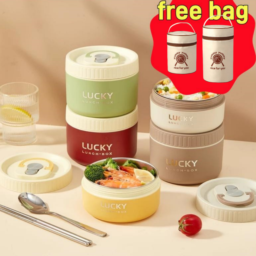 304 Stainless Steel Japanese Style Insulated Lunch Box Student Office Worker Picnic Portable ...