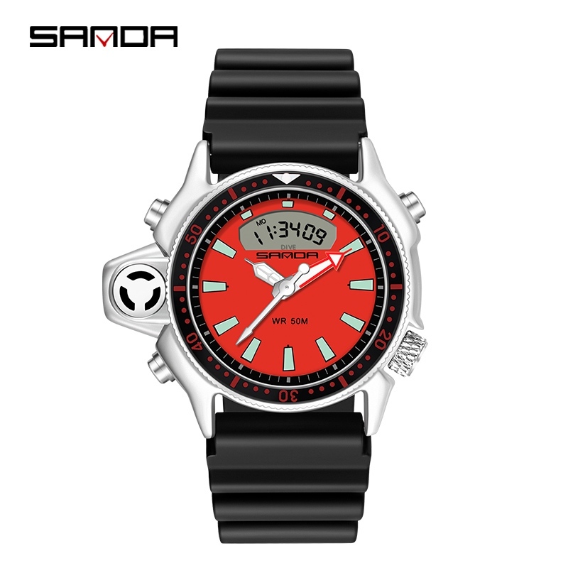 SANDA 3008-2/in stock Waterproof Men Watch Sports Multifunctional ...