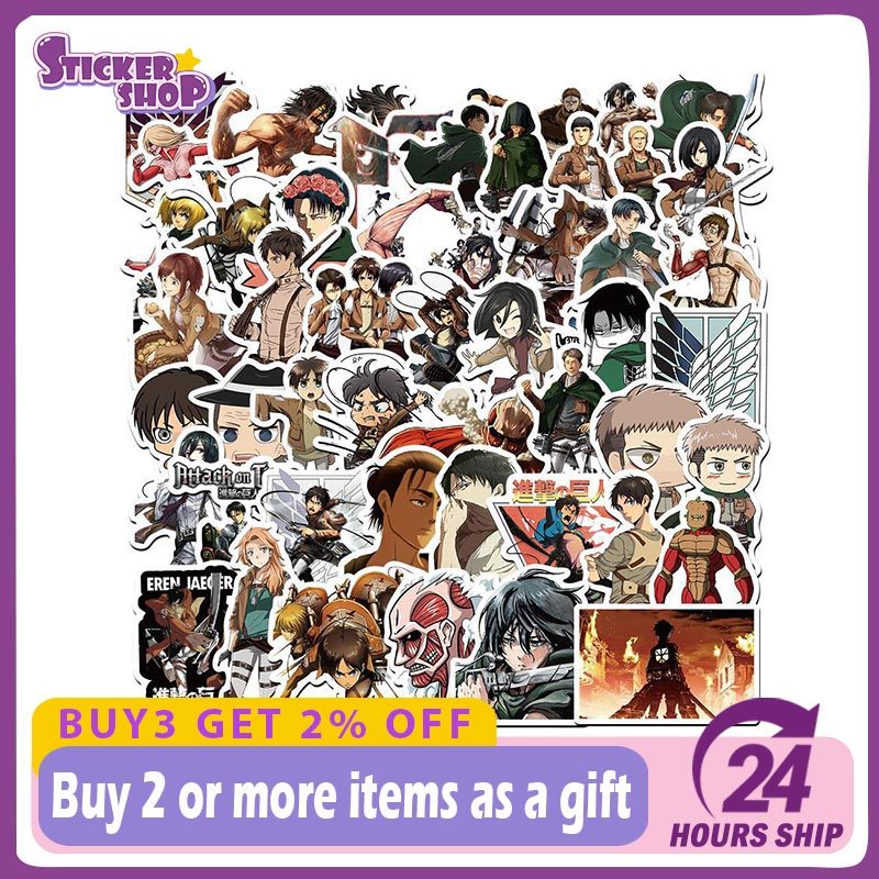 50pcs Japanese Anime Attack on Titan Eren Jaeger Graffiti Sticker ...
