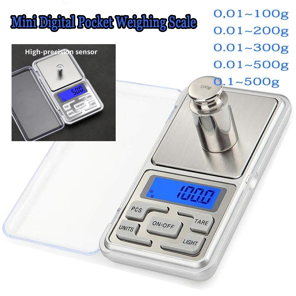 Mini Digital Pocket Weighing Scale 100/300/500g 0.01/0.1g Electric Pocket Scale For Jewelry Gram ...
