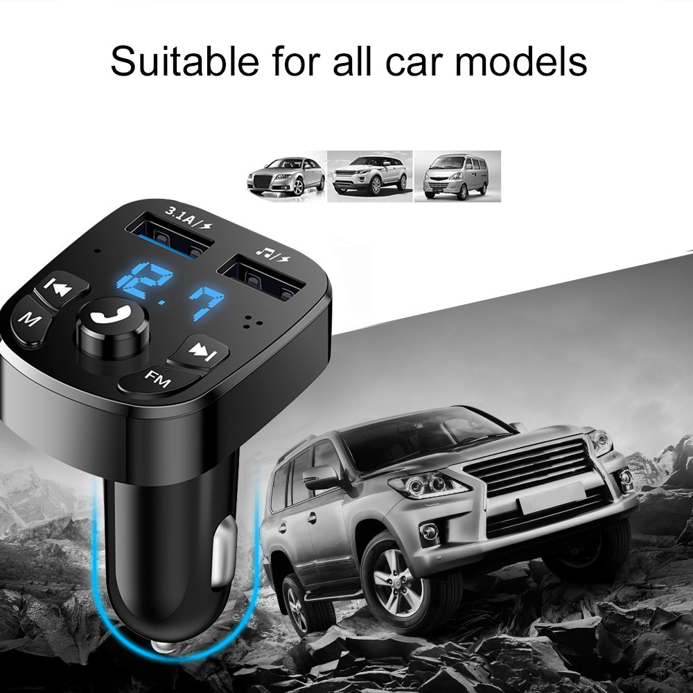 Car FM Transmitter Bluetooth 5.0 AUX Handsfree Wireless Car Kit Dual ...