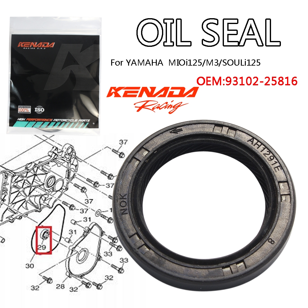 Kenada Racing Oil Seal Pulley Side 93102-25816 For YAMAHA MIOi125/M3/SOULi125 | Shopee Philippines