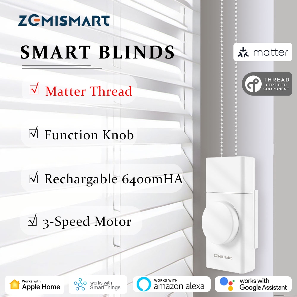 Zemismart Retrofit Blind Motor MTP1 Matter Thread Shade Function Knob ...