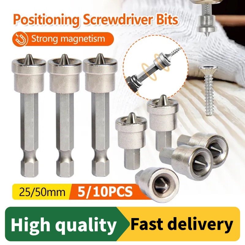 5PCS 25MM/50MM Magnetic Positioning Screwdriver Bits Set Tip ...