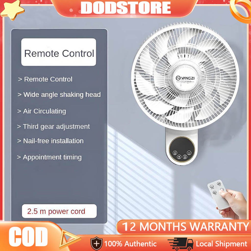 Wall fan Electric Air Circulation Fan Wall Mounted Remote Control Fan ...