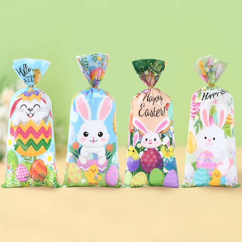 25/50/100Pcs Colorful Easter Loot Bag Cute Bunny Easter Packaging ...