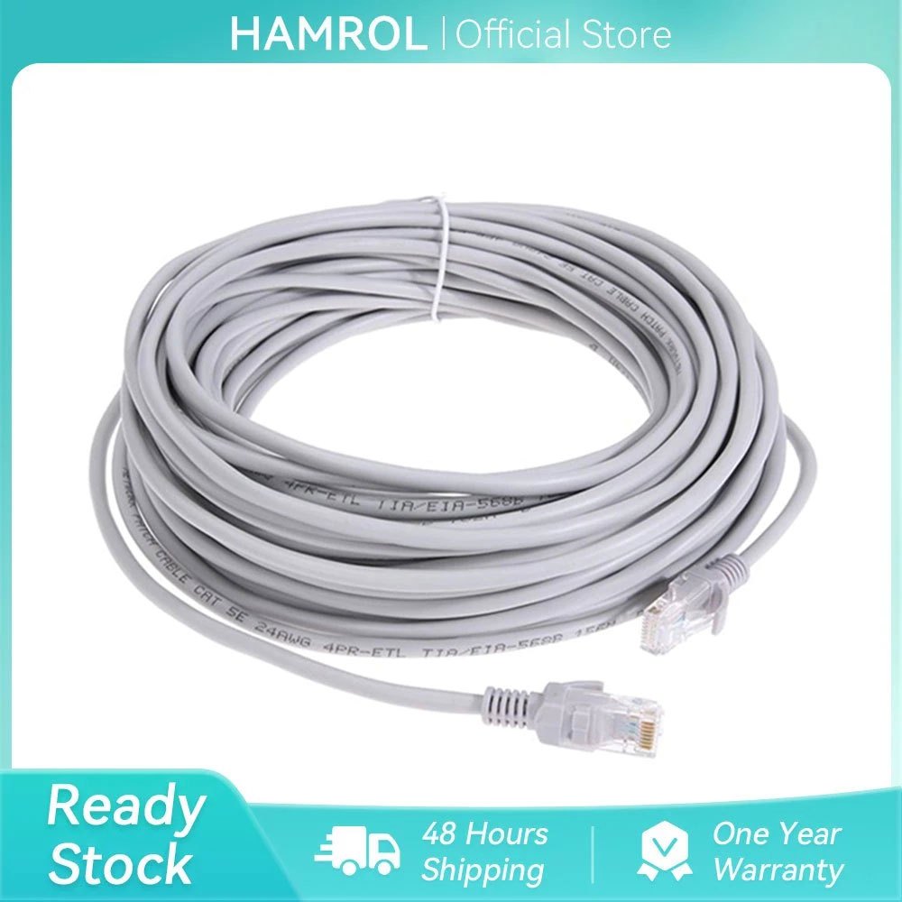 Hamrol 30M/20M/10M CAT5 Cat5 2.1mm/5.5mm Ethernet Network Cable RJ45 Cable Internet LAN Cable ...