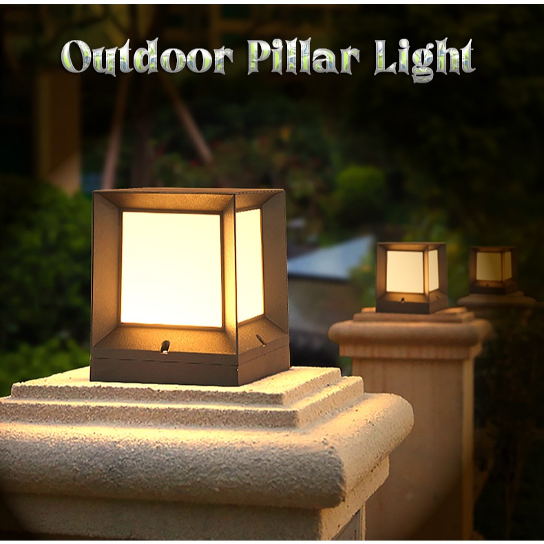 Led Pillar Light Outdoor Gate Post Warm Cool Street Lights Electric ...