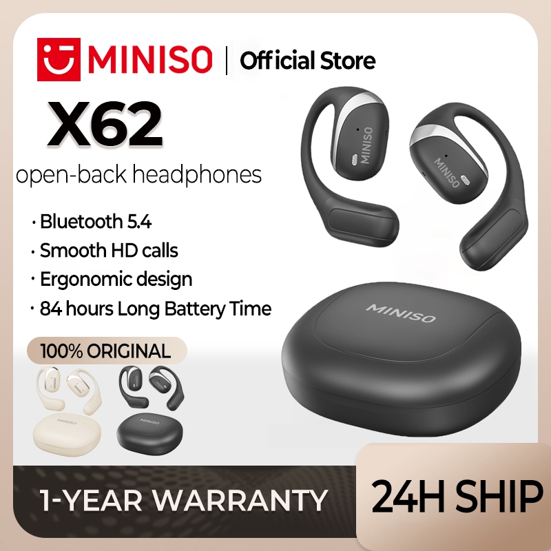 MINISO X62 OWS Wireless Earphone Bluetooth 5.4 TWS 3D Stereo Headset ...