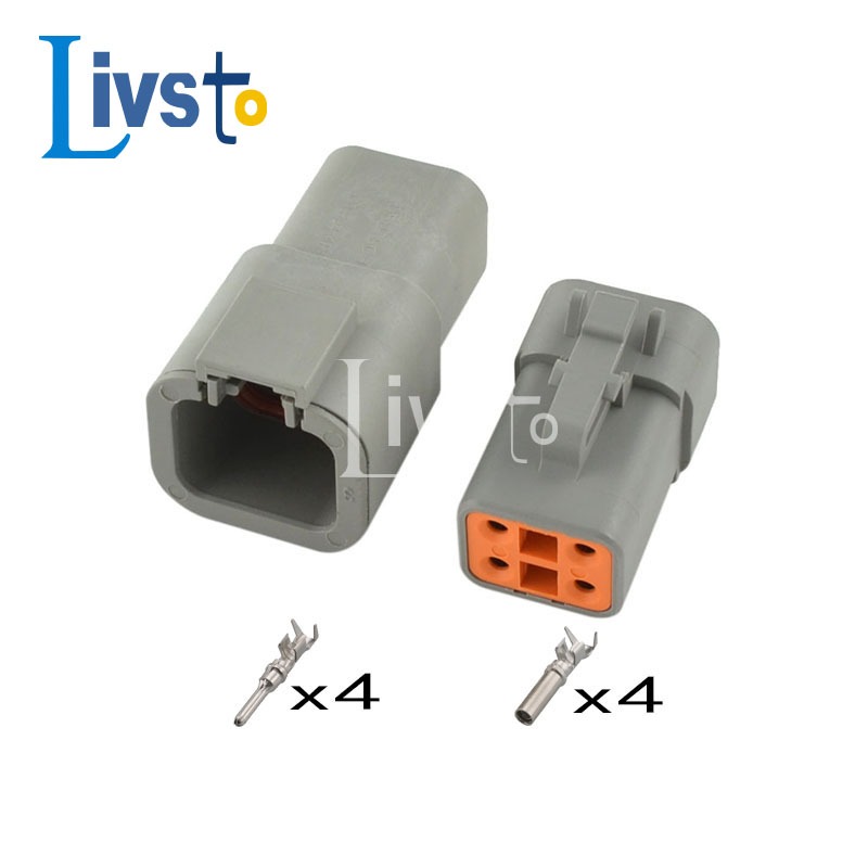1 set Deutsch DTP 4 Pin Gray Male Female Waterproof Electrical Auto ...