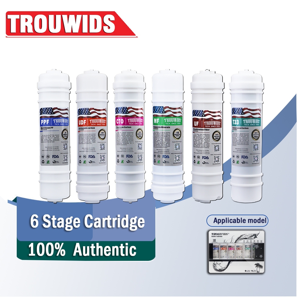 10 Inch Alkaline Replacement Filter 1 Set 6 Stage Ultrafiltration Water ...