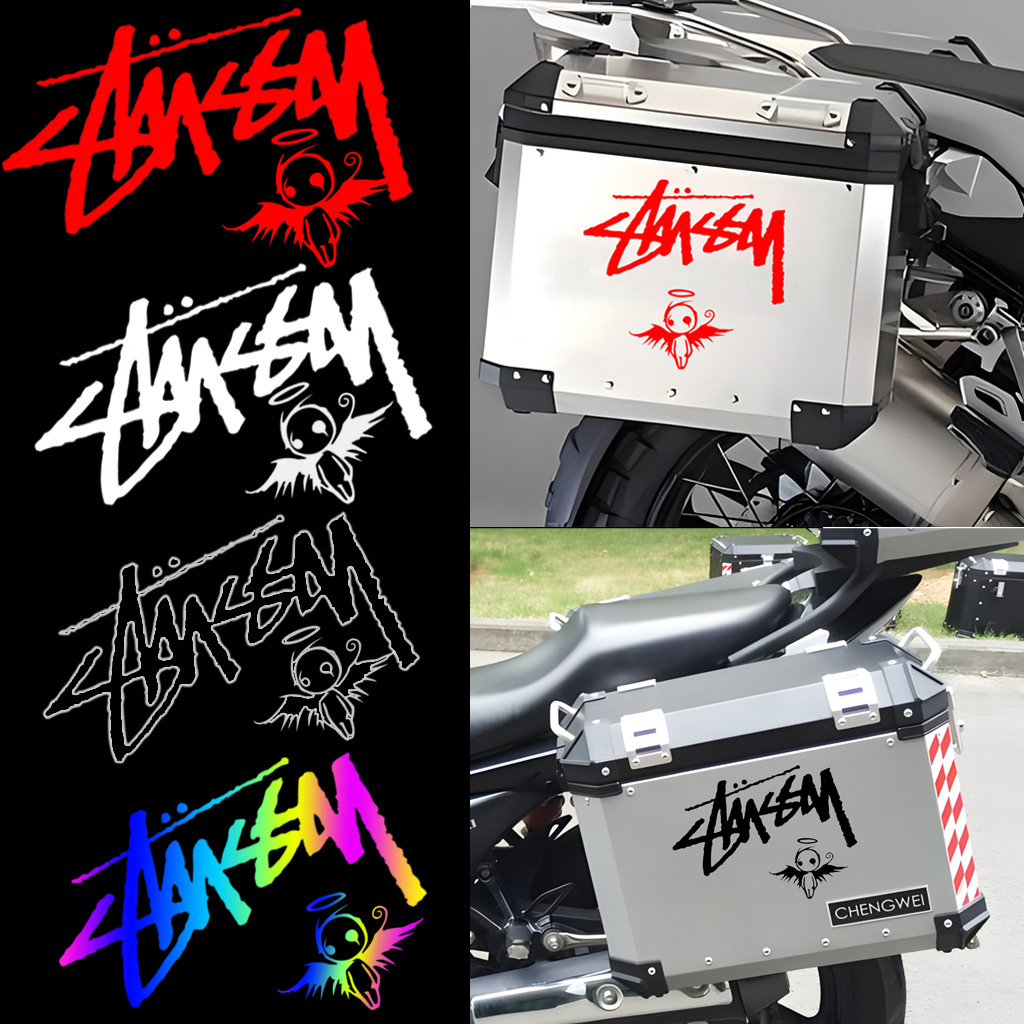 2pcs/Set Stussy Angel Motorcycle Car Sticker Waterproof Logo motor Auto ...