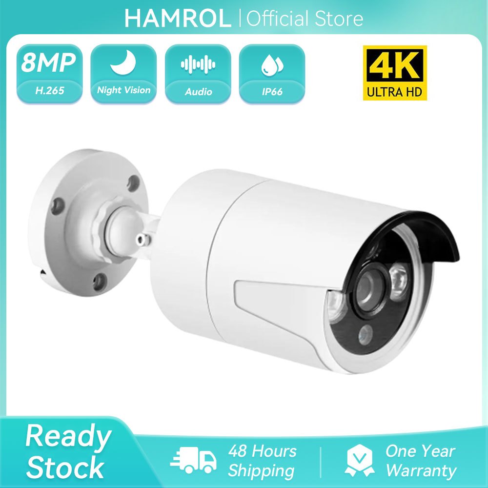 Hamrol 4K 8MP POE IP Network Monitoring Camera Mobile Phone Remote 5MP ...