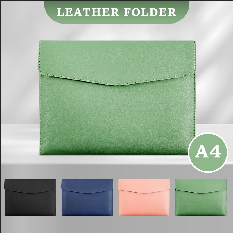 A4/A3 Leather Expanding Long File Folder Waterproof Wear-Resistant ...