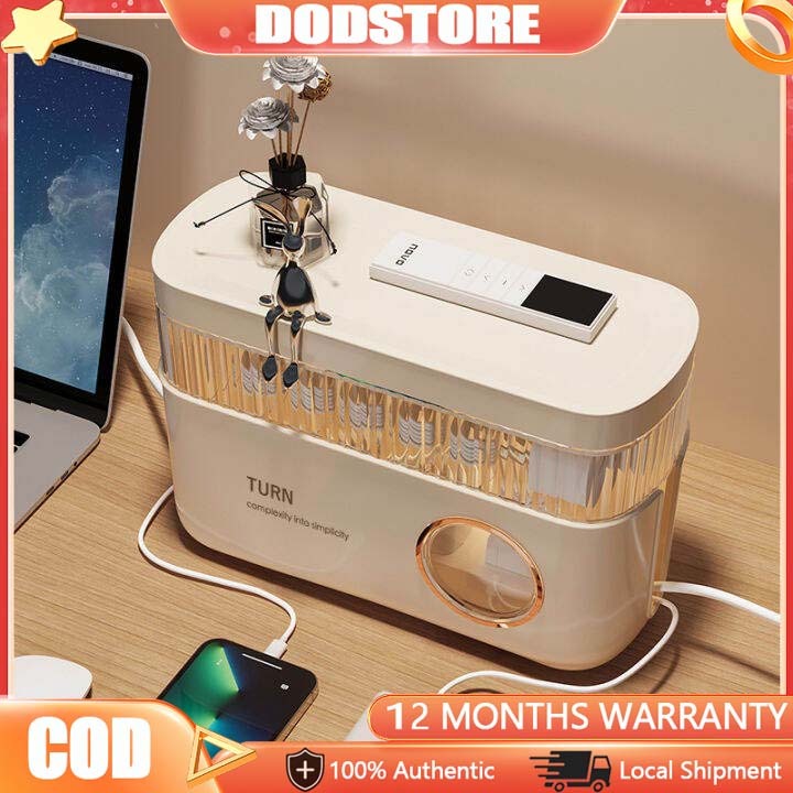 Wire Storage Box Desktop Debris Organization Charging Cable Port Data ...