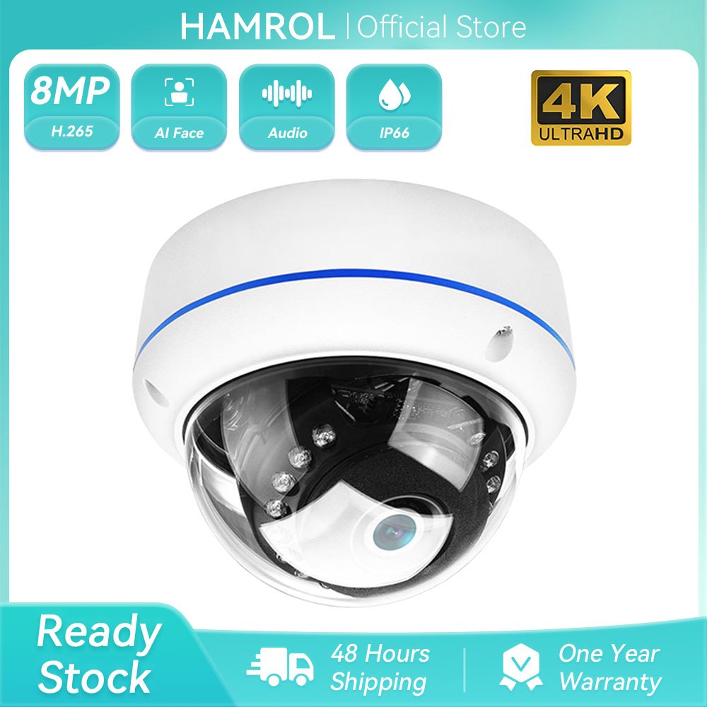 Hamrol 8MP 4K IP Camera Poe 5MP 4MP Face Detection CCTV Security ...