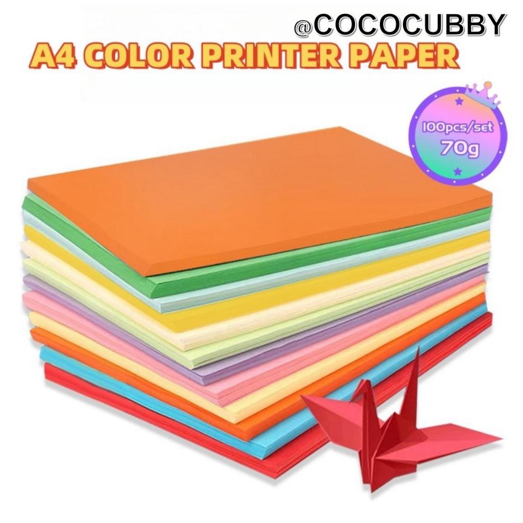 COCOCUBBY 100 PCS A4 Color Printed Paper 210X297mm Assorted Color Art ...
