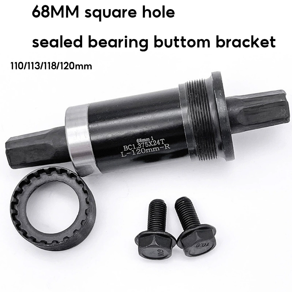 Bicycle bottom bracket 68MM square hole bottom bracket Sealed Bearing with free Waterproof screw ...
