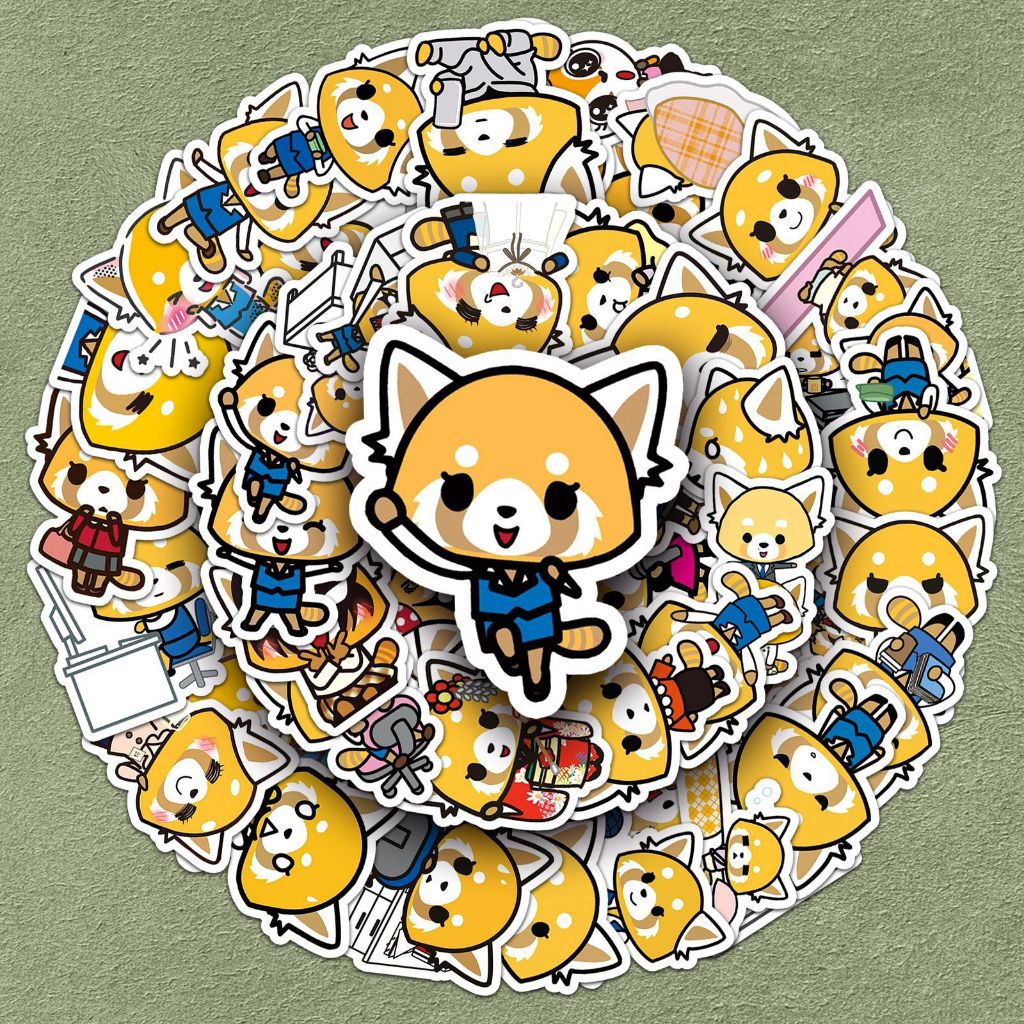 50pcs Sanrio Anime Cartoon Aggretsuko Stickers Decals Laptop Phone ...