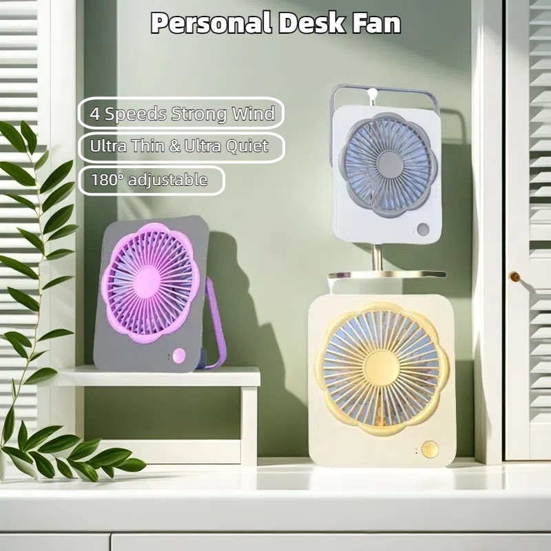 Desk Fan Life1 Personal Fan 4 Speeds Strong Wind Table Electric Fan ...