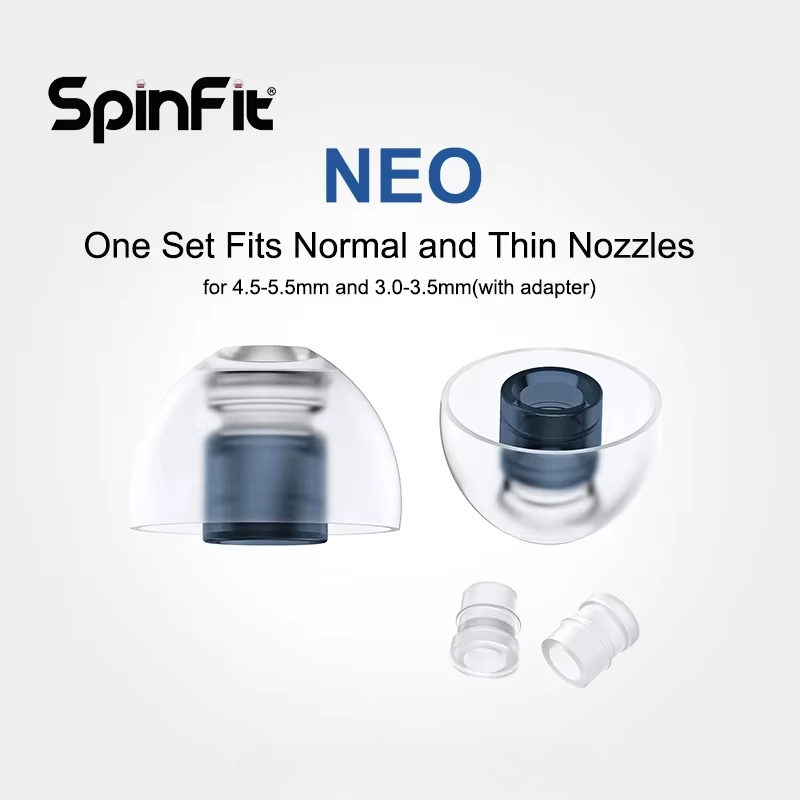 SpinFit NEO for IEM Silicone Patented Eartips Secure Fit Comfort Reduce ...
