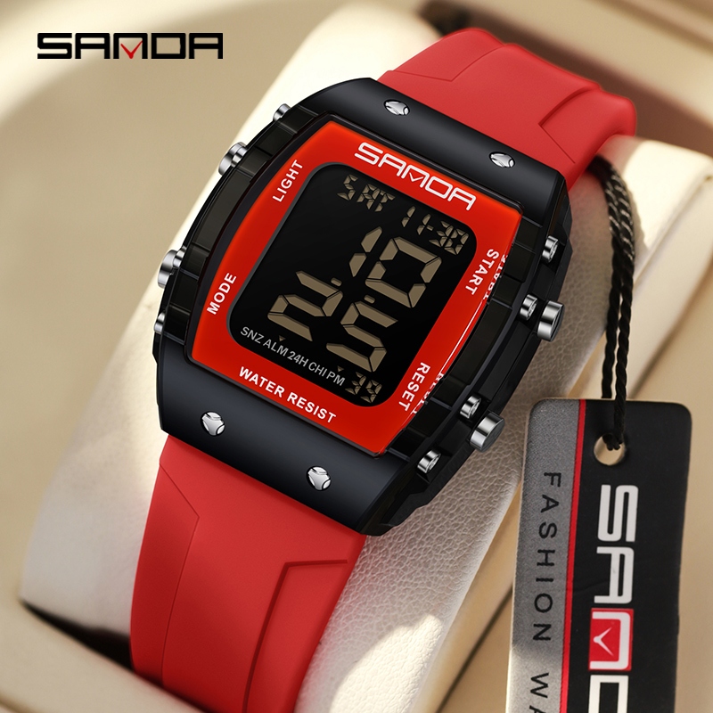 SANDA 2175-2 Solid Color Transparent Dial Multifunctional Timing Watch ...