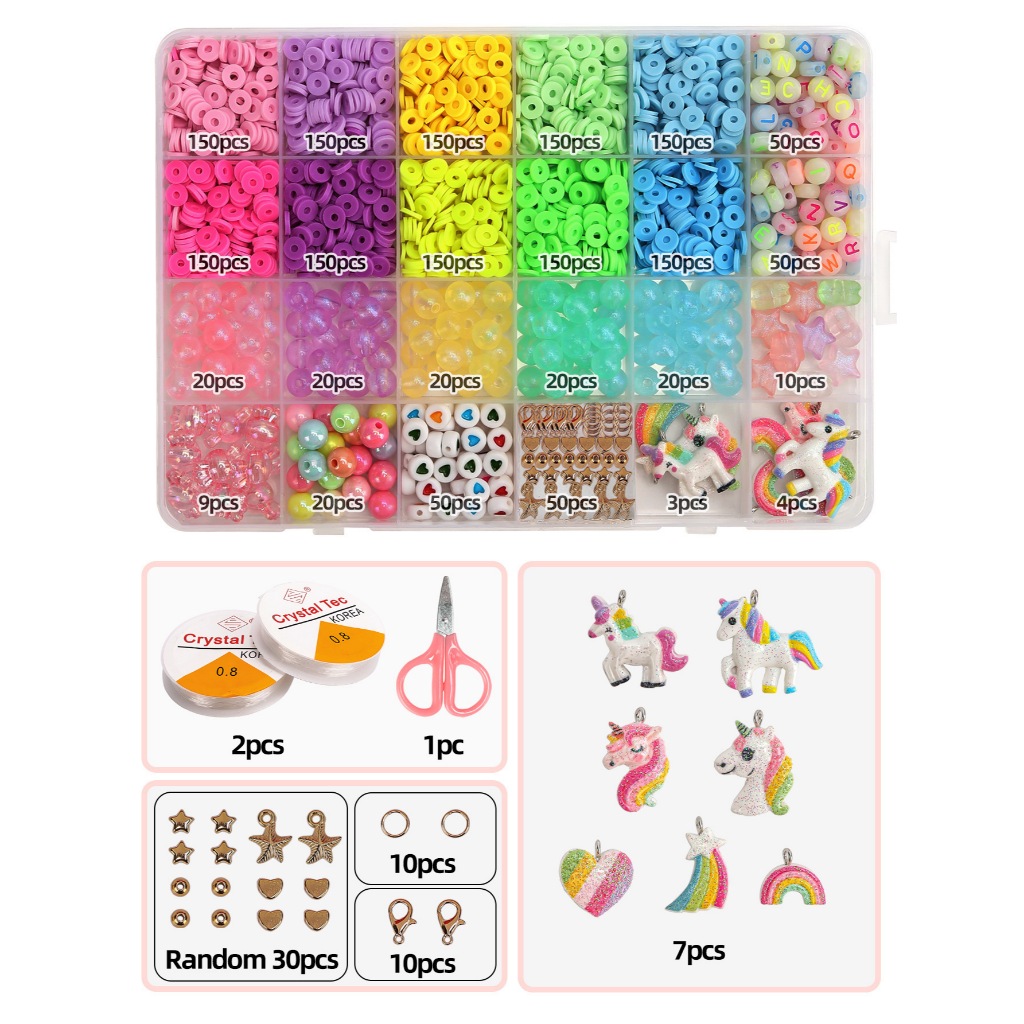 1 Boxed Aesthetic DIY Unicorn Style Necklace & Bracelet Making Kit ...