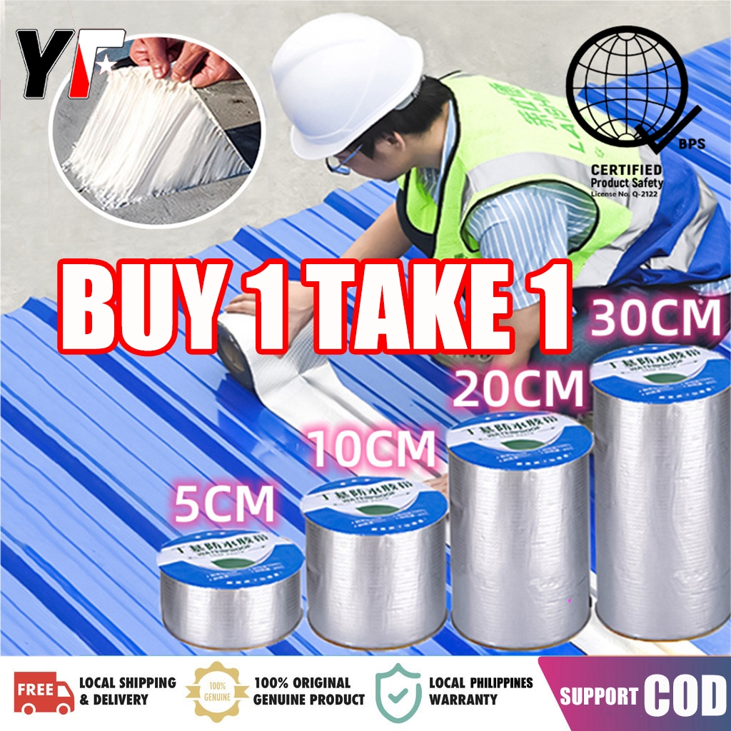 BUY 1 TAKE 1 Aluminum Foil Butyl Waterproof Tape For roof leak Roof ...