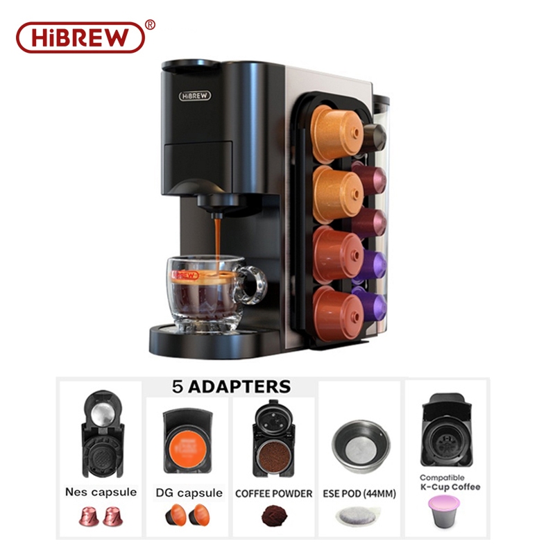 HiBREW 5 in 1 multiple Espresso Coffee Machine machine Maker, compatible DG Nespresso capsule ...
