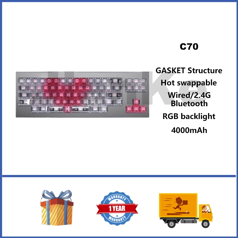 SP STAR C70 Wireless Mechanical Keyboard 65% Hot swappable RGB GASKET ...