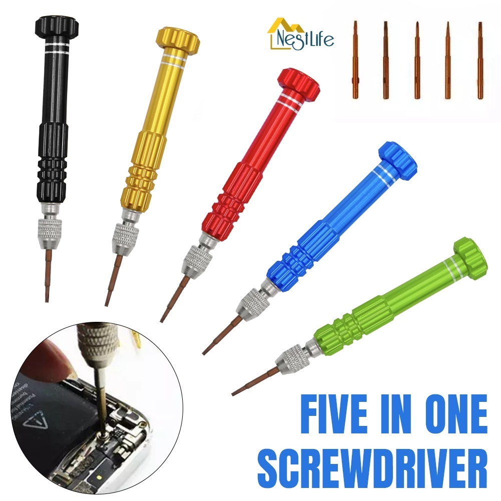 5 In 1 Multi-Function Repair Open Tools Kit Screwdrivers Alloy Magnetic ...