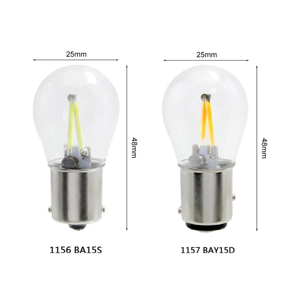 1Pcs P21W LED Bulb Car Signal Lamp 1156 BA15S 1157 BAY15D COB Filament ...
